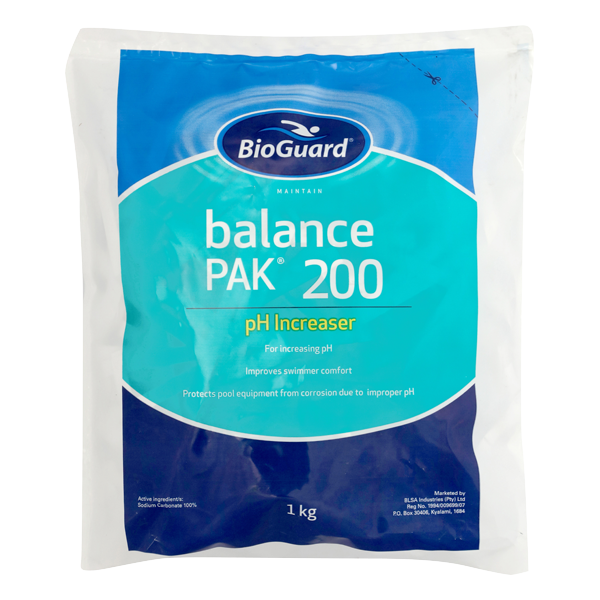 POOL SODA ASH-BALANCE PAK 200 BIOGUARD 1KG - POOL MECCA